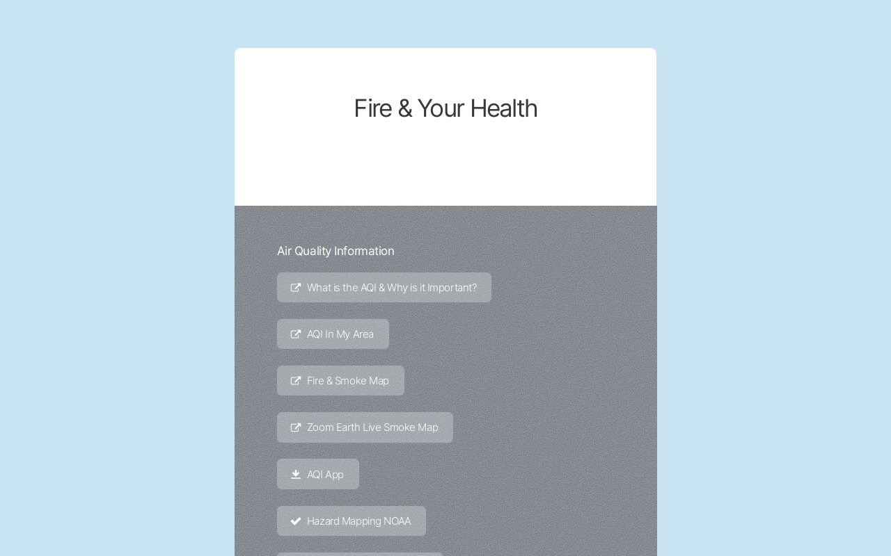 fire & your health